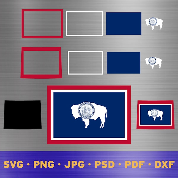 Wyoming Flag Svg - Etsy