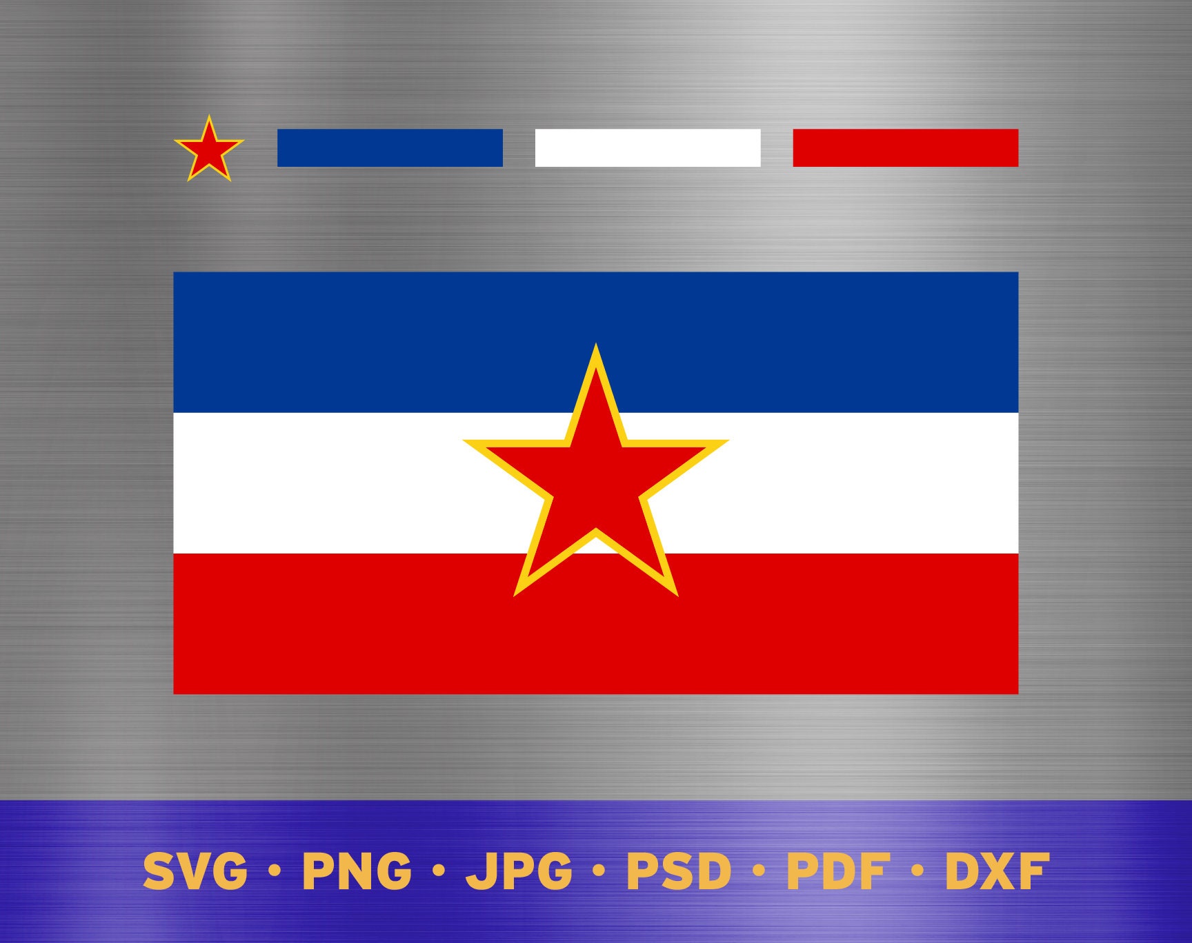 Yugoslavia Flag Svg Layered, Yugoslav Flag Svg, Yugoslav Flag Cricut ...