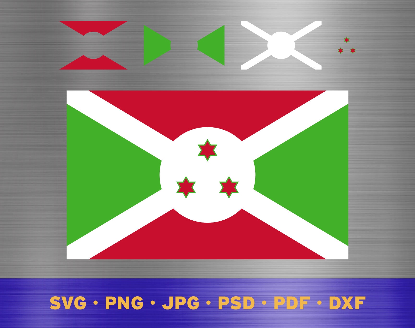 Burundi Flag Svg Layered, Burundian Flag Svg, Burundian Flag Cricut ...