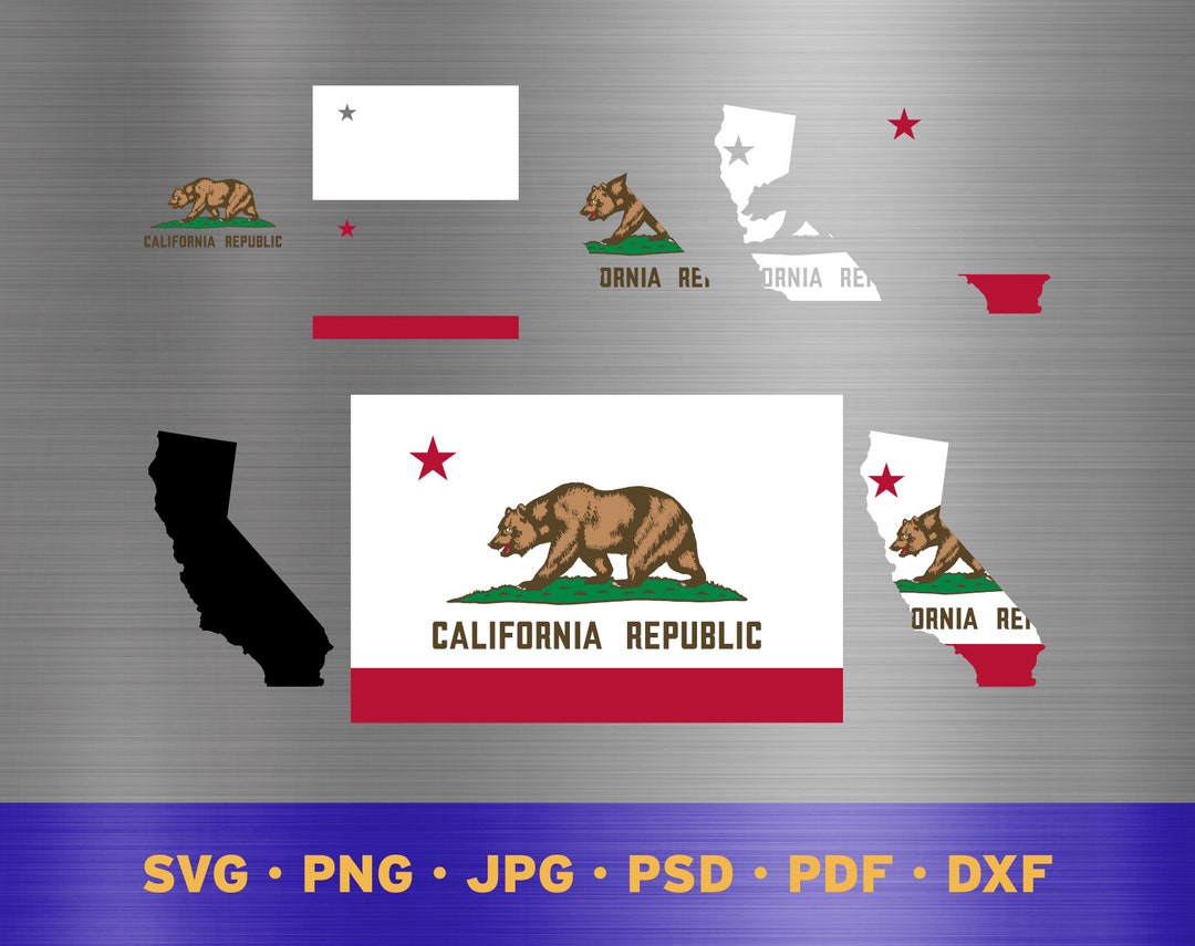 California State Flag Svg Layered, California State Flag Cricut ...