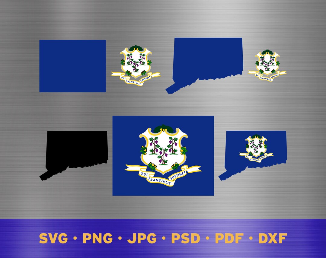 Connecticut State Flag Svg Layered, Connecticut State Flag Cricut ...