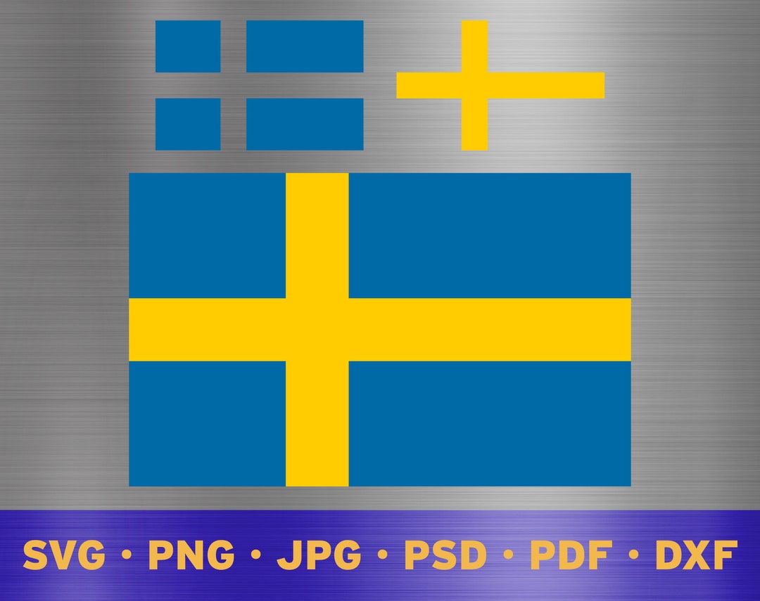 Sweden Flag Svg Layered Swedish Flag Svg Swedish Flag - Etsy
