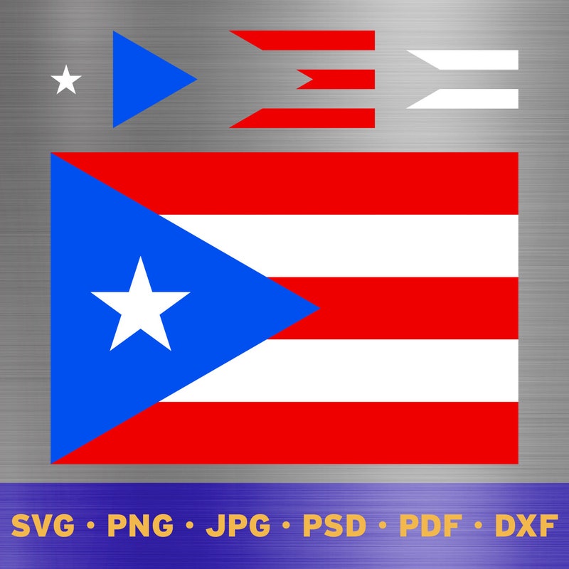 Puerto Rico Flag Svg - Etsy