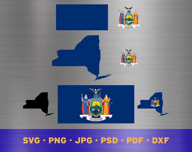 New York State Flag Svg Layered, New York State Flag Cricut, New York ...