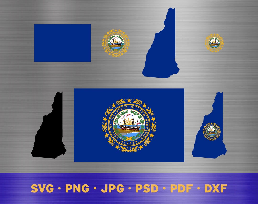New Hampshire State Flag Svg Layered, New Hampshire State Flag Cricut ...