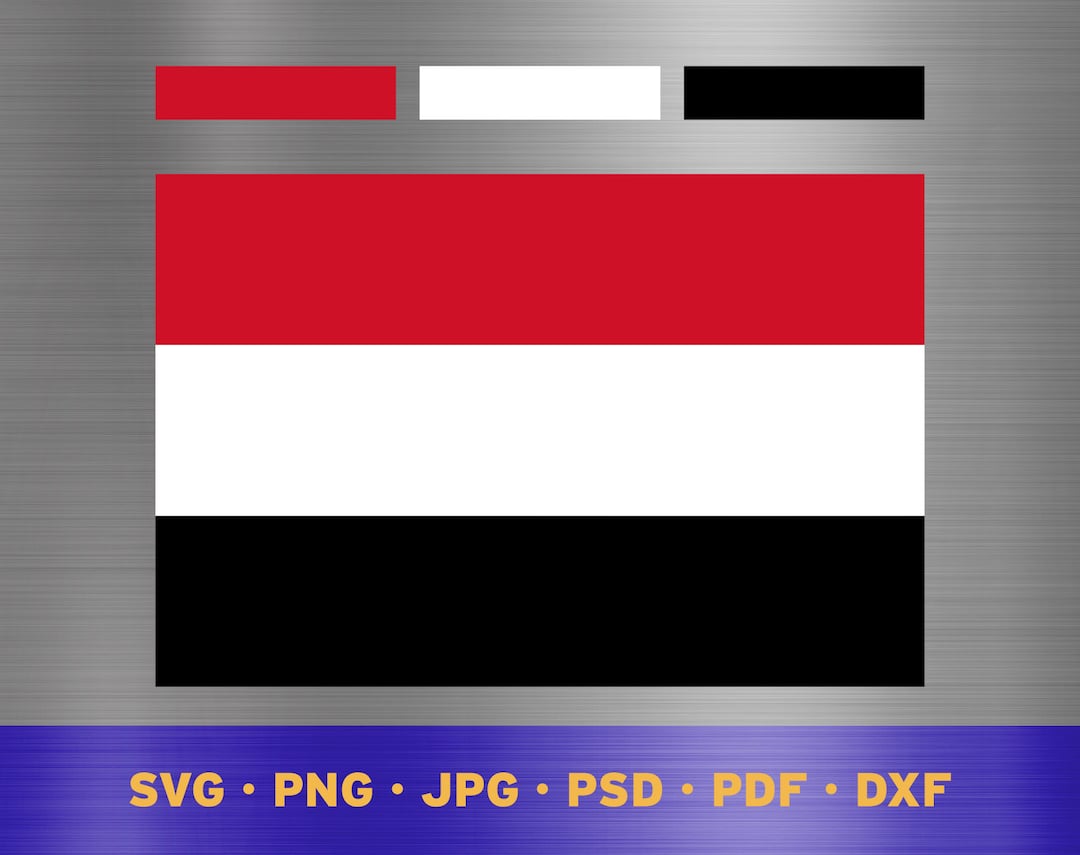 Yemen Flag Svg Layered, Yemeni Flag Svg, Yemeni Flag Cricut, Yemen Flag ...