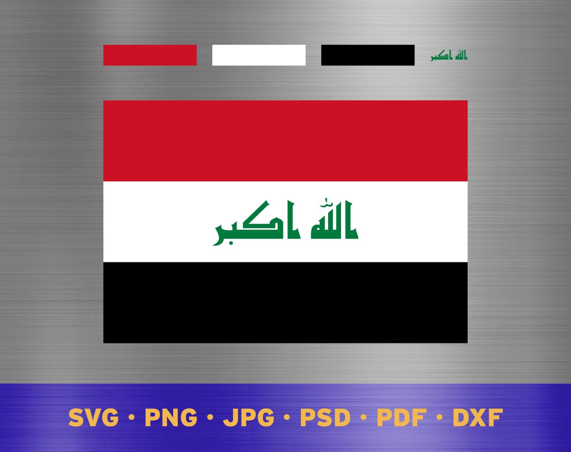 Iraq Flag Svg Layered, Iraqi Flag Svg, Iraqi Flag Cricut, Iraq Flag Png ...