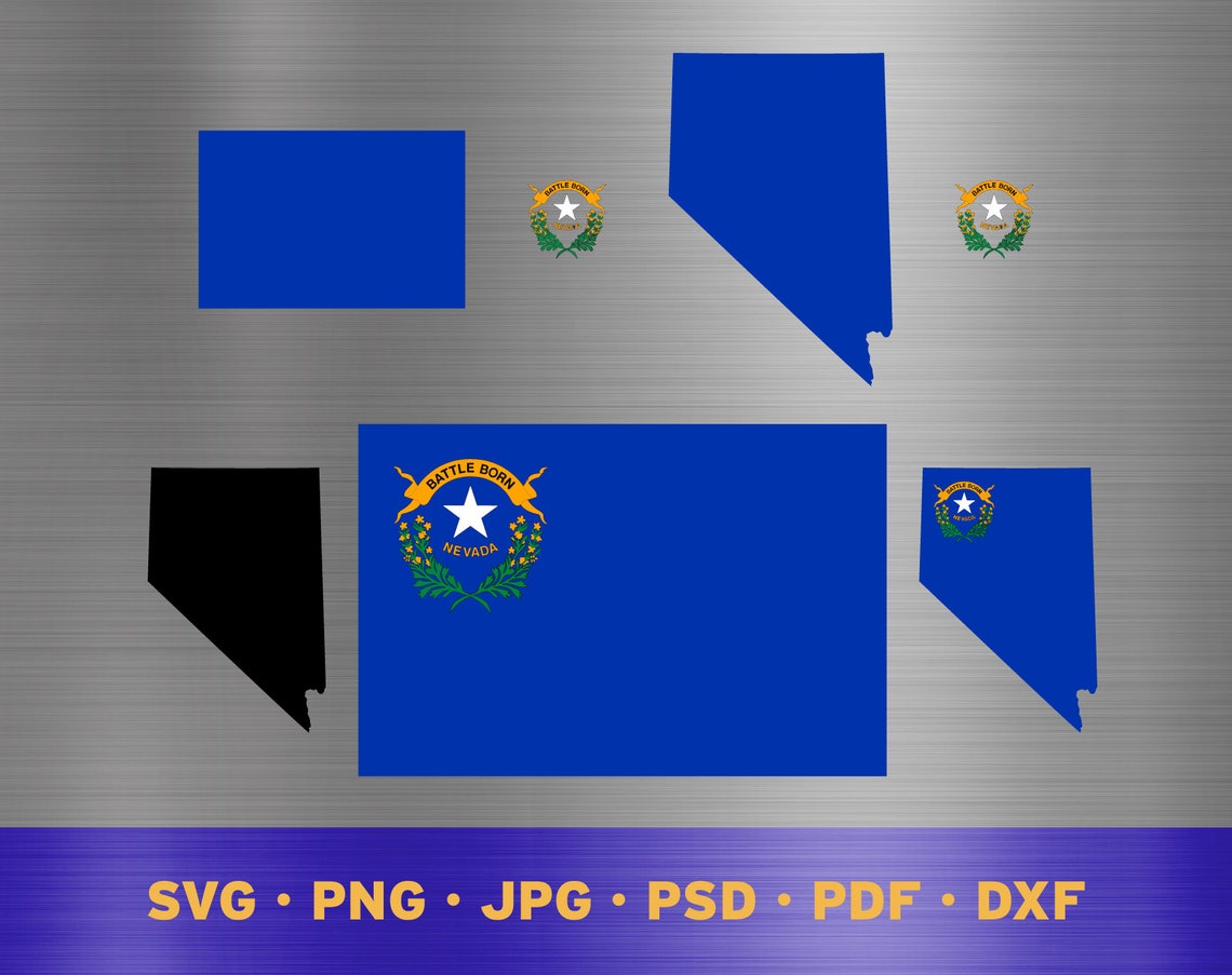 Nevada State Flag Svg Layered, Nevada State Flag Cricut, Nevada State ...