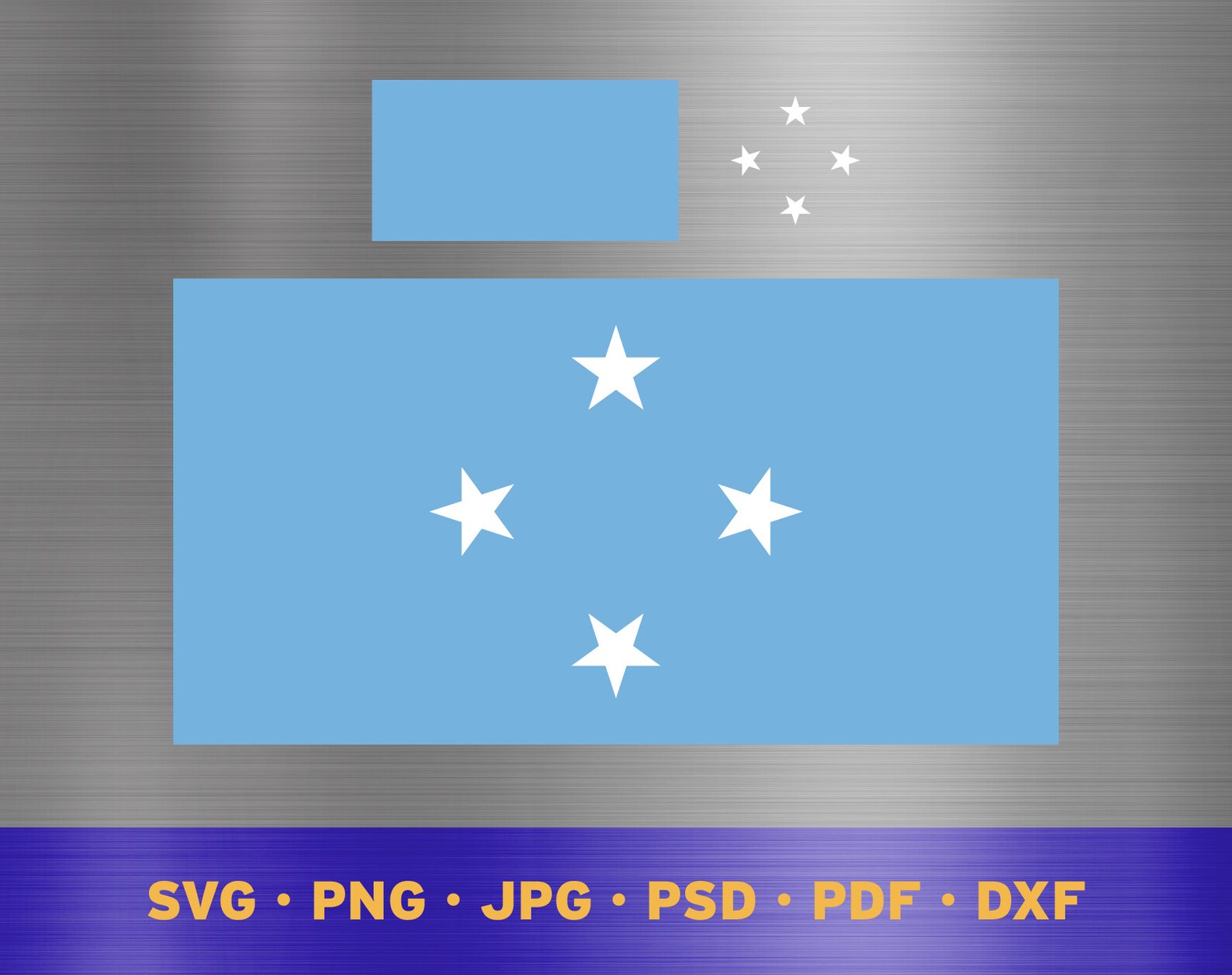 Micronesia Flag Svg Layered, Micronesian Flag Svg, Micronesian Flag ...