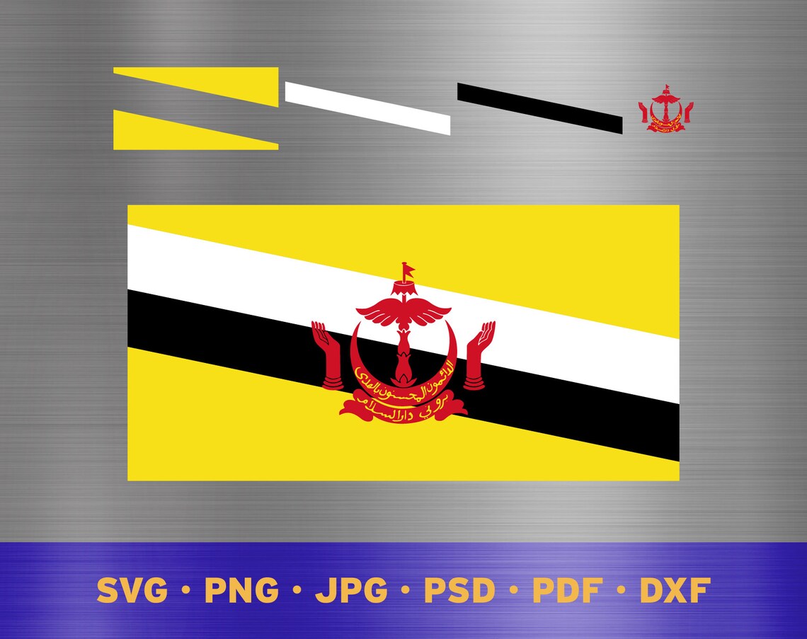 Brunei Flag Svg Layered, Bruneian Flag Svg, Bruneian Flag Cricut ...