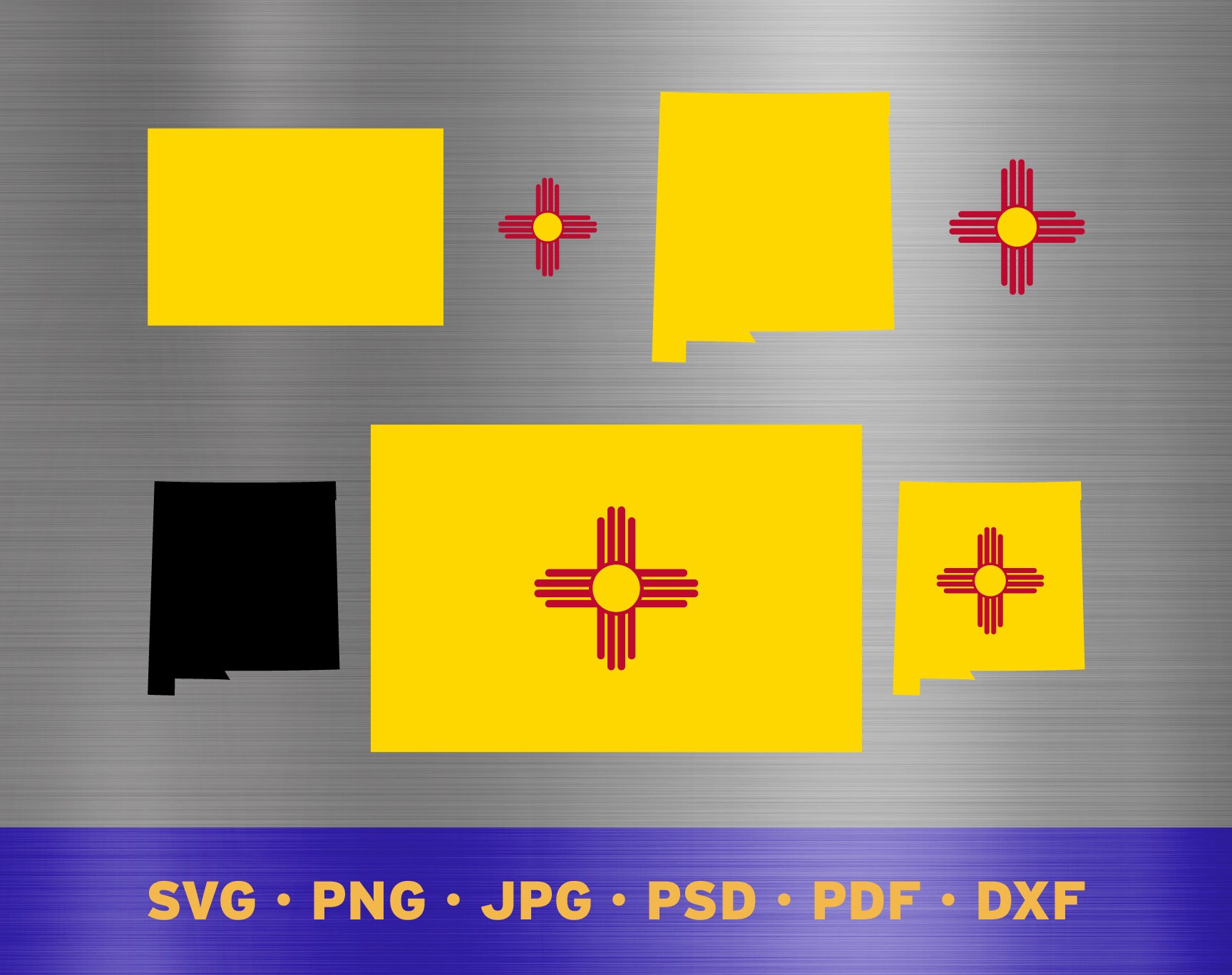 New Mexico State Flag Svg Layered, New Mexico State Flag Cricut, New ...