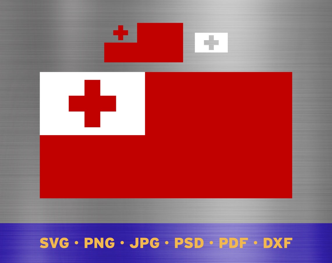 Tonga Flag Svg Layered, Tongan Flag Svg, Tongan Flag Cricut, Tonga Flag ...