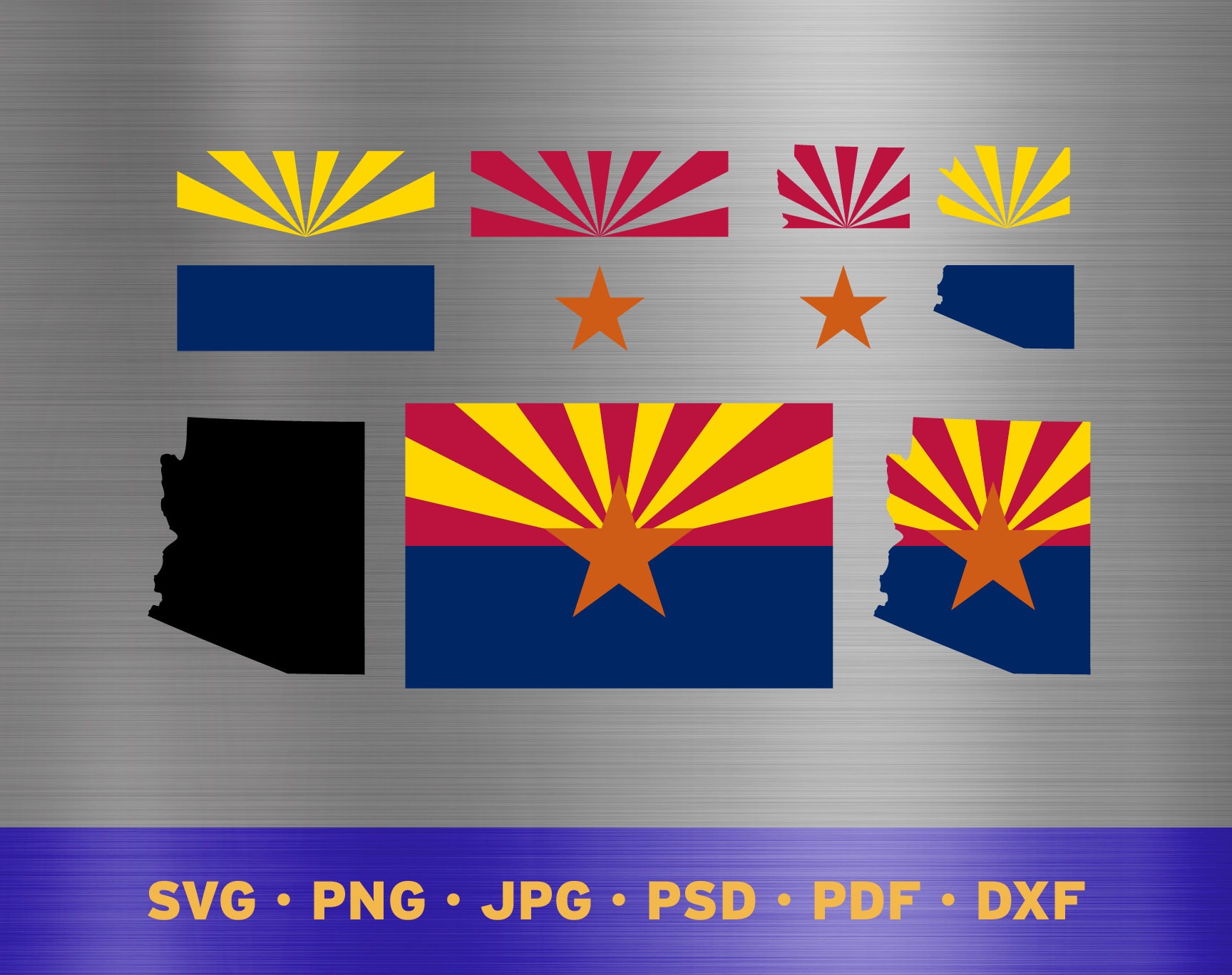 Arizona State Flag Svg Layered, Arizona State Flag Cricut, Arizona ...