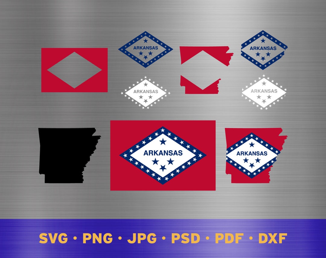 Arkansas State Flag Svg Layered, Arkansas State Flag Cricut, Arkansas ...