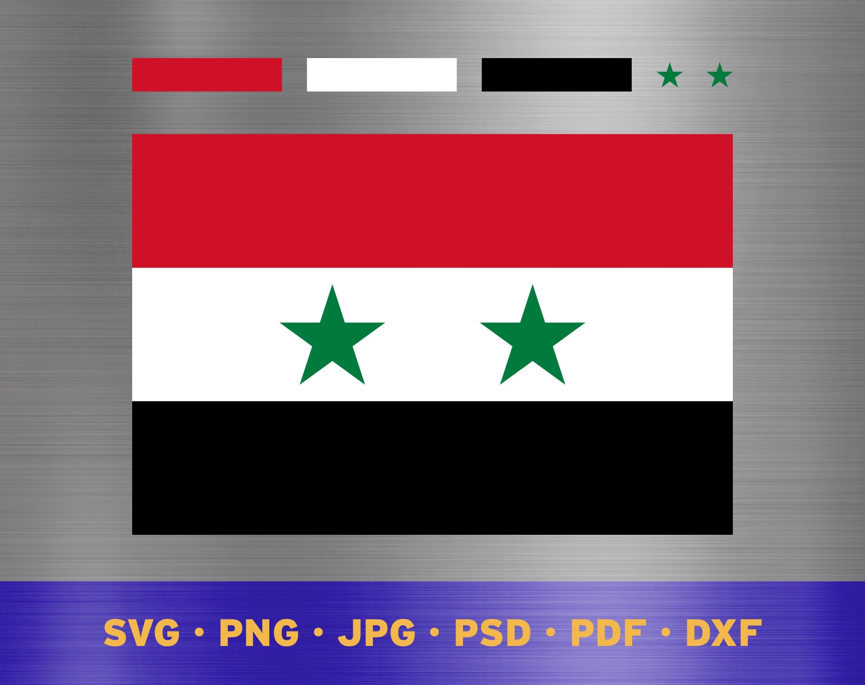 Syria Flag Svg Layered, Syrian Flag Svg, Syrian Flag Cricut, Syria Flag ...