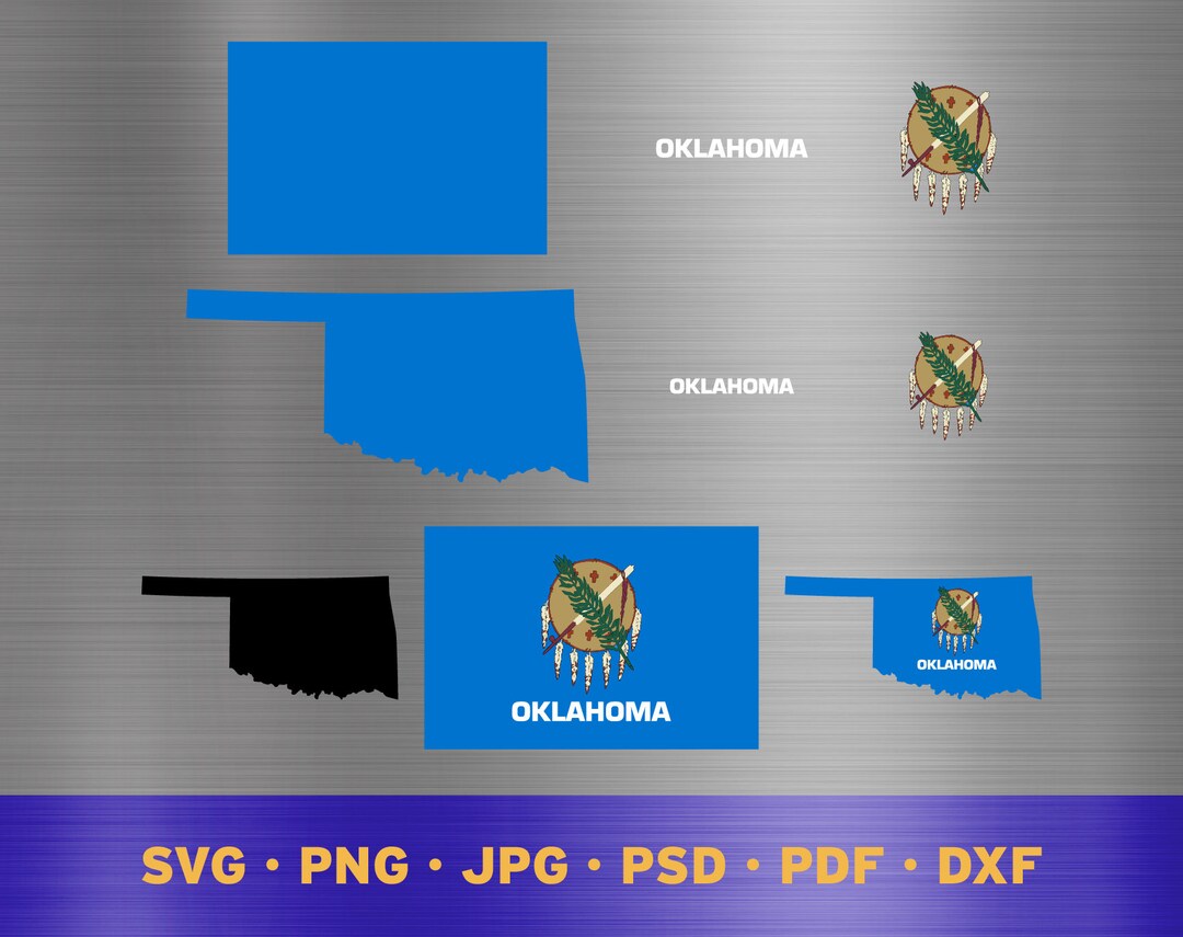 Oklahoma State Flag Svg Layered, Oklahoma State Flag Cricut, Oklahoma ...