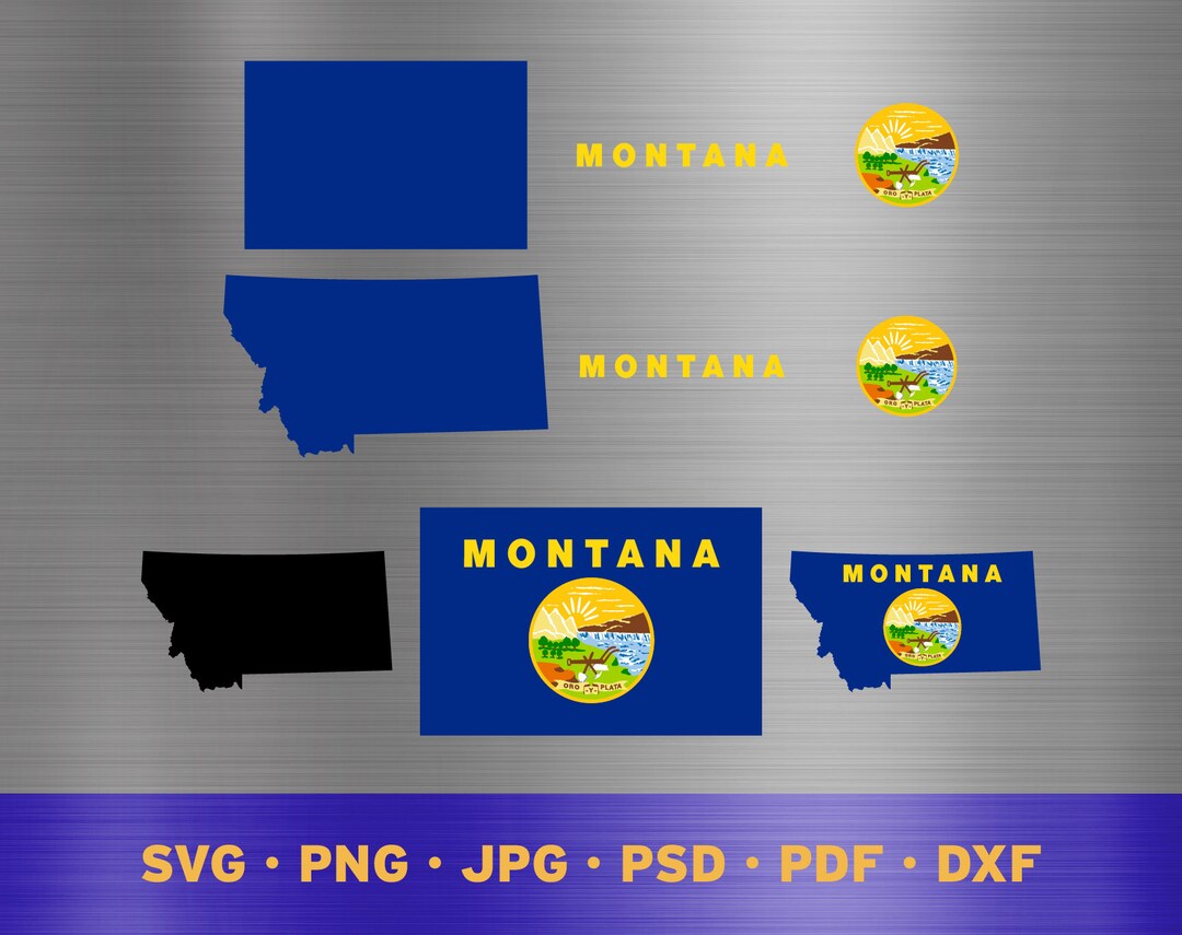 Montana State Flag Svg Layered, Montana State Flag Cricut, Montana ...