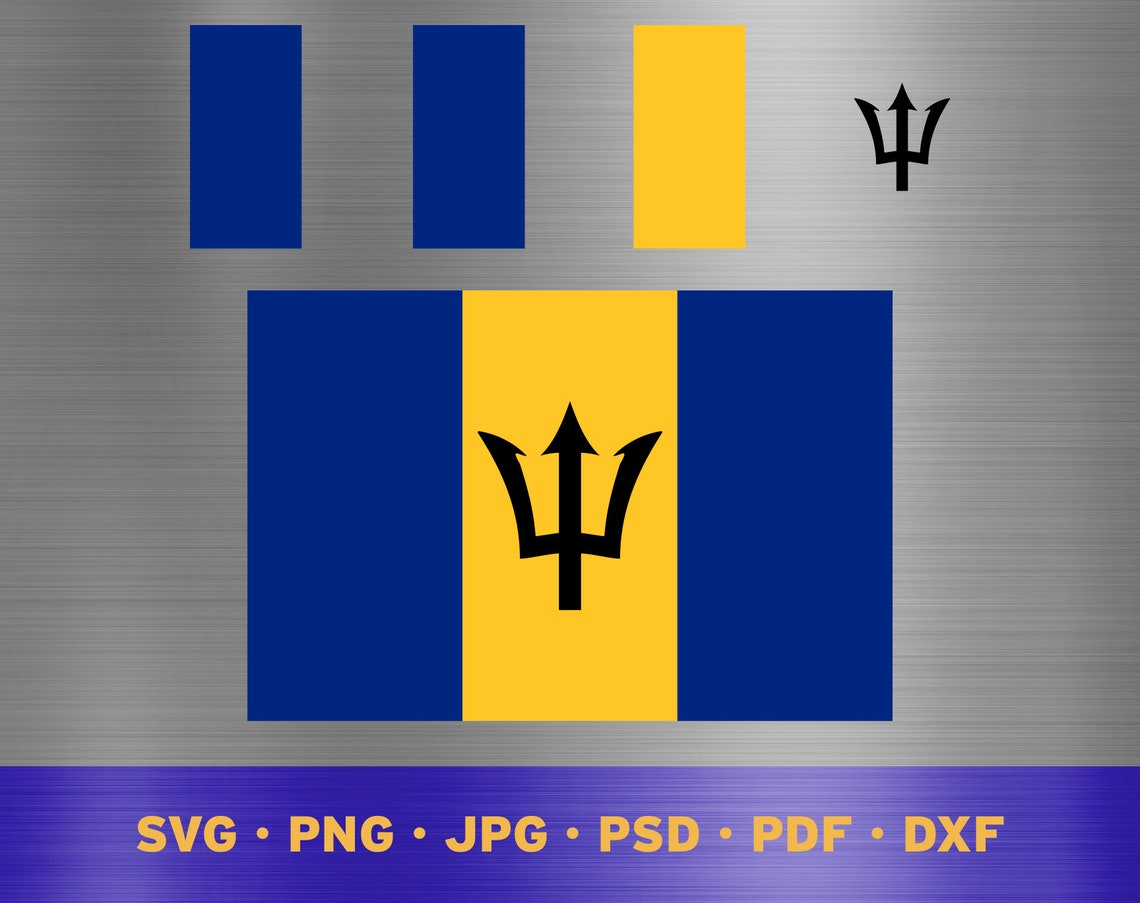 Barbados Flag Svg Layered, Barbadian Flag Svg, Barbadian Flag Cricut ...