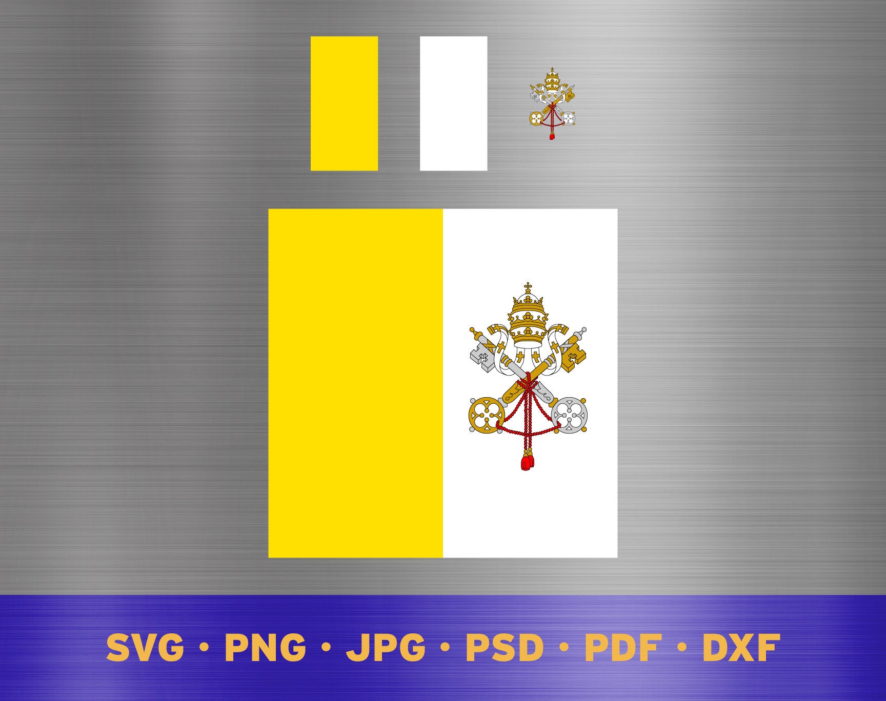 Holy See Flag Svg Layered, Vatican Flag Svg, Papal Flag Cricut, Holy ...