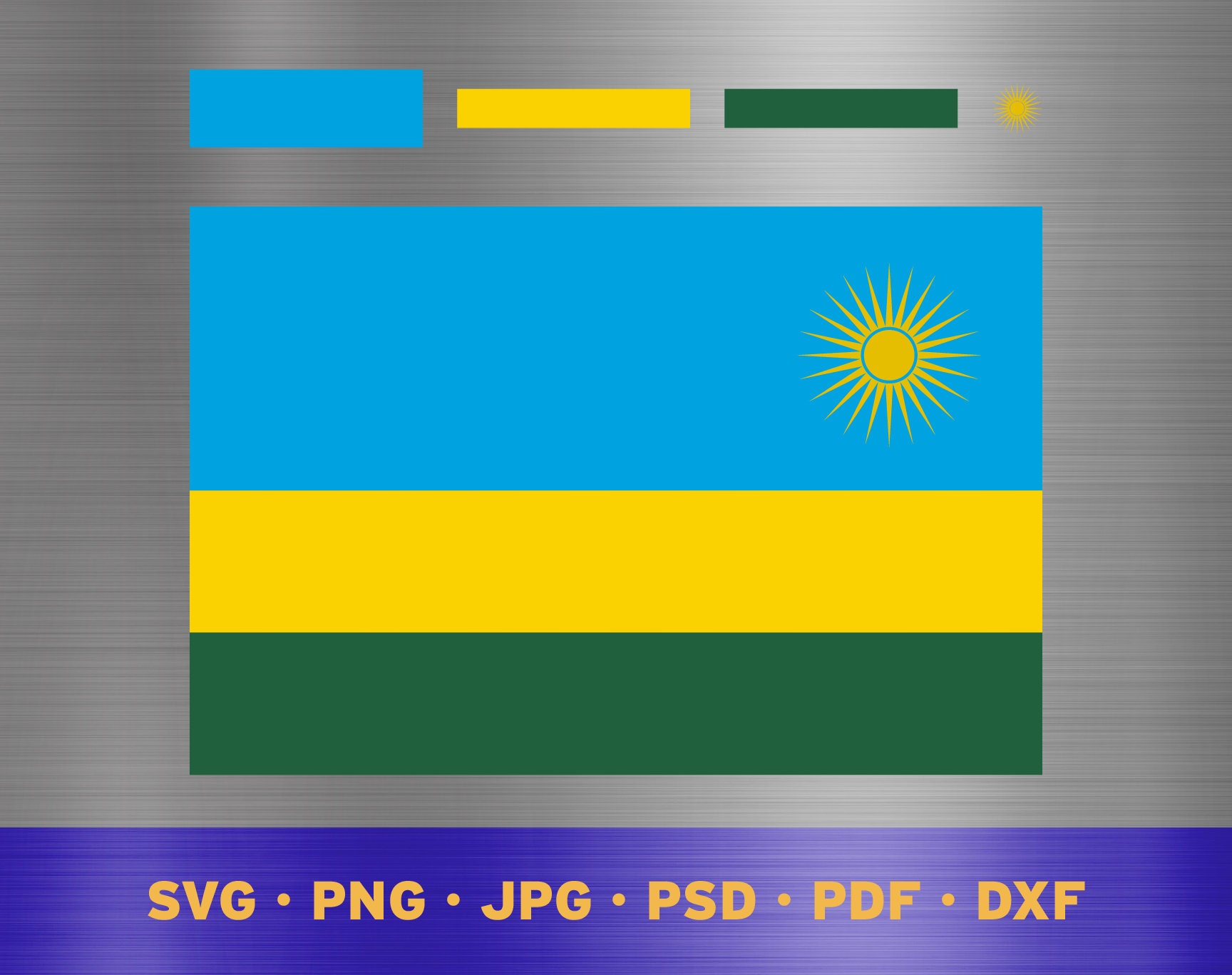Rwanda Flag Svg Layered, Rwandan Flag Svg, Rwandan Flag Cricut, Rwanda ...