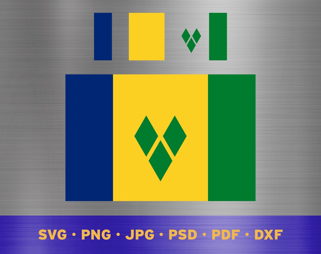 Saint Vincent and the Grenadines Flag Svg Layered, Vincentian and ...