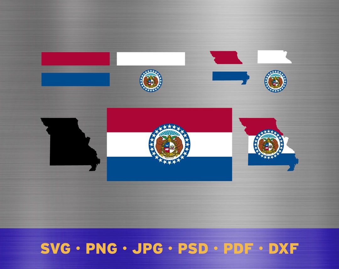 Missouri State Flag Svg Layered, Missouri State Flag Cricut, Missouri ...