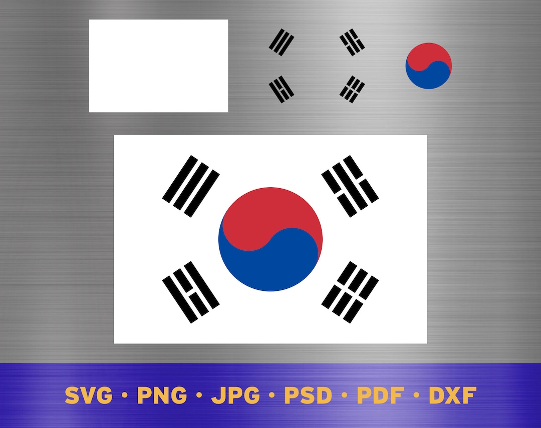 South Korea Flag Svg Layered, South Korean Flag Svg, South Korean Flag ...