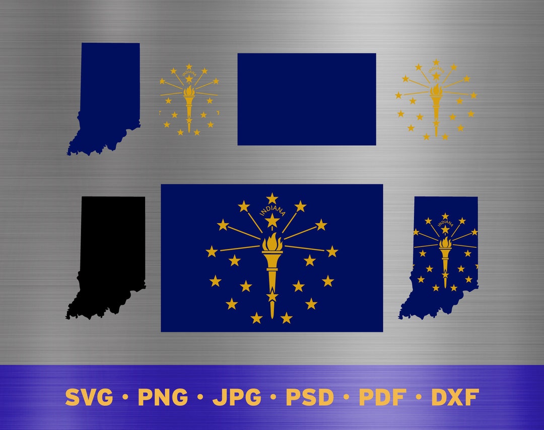Indiana State Flag Svg Layered, Indiana State Flag Cricut, Indiana ...