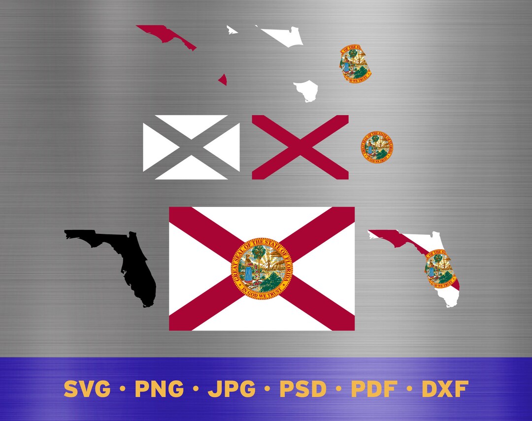 Florida State Flag Svg Layered, Florida State Flag Cricut, Florida ...