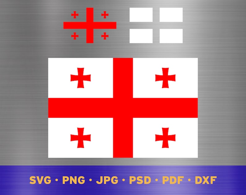 Georgia Flag Svg Layered, Georgian Flag Svg, Georgian Flag Cricut ...