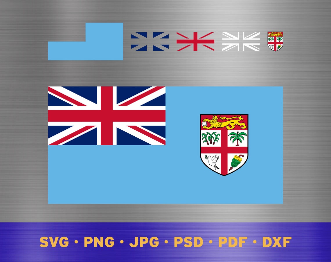 Fiji Flag Svg Layered, Fijian Flag Svg, Fijian Flag Cricut, Fiji Flag ...