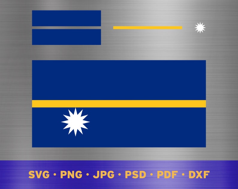 Nauru Flag Svg Layered, Nauruan Flag Svg, Nauruan Flag Cricut, Nauru ...