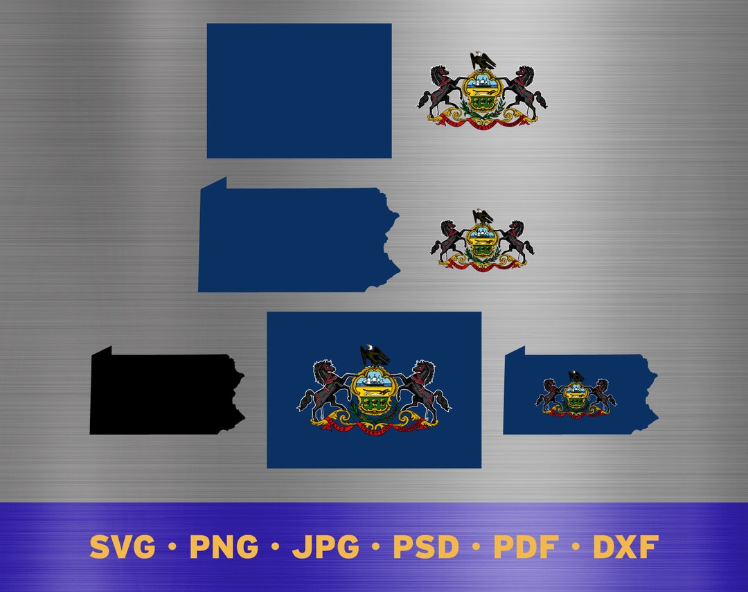 Pennsylvania State Flag Svg Layered, Pennsylvania State Flag Cricut ...
