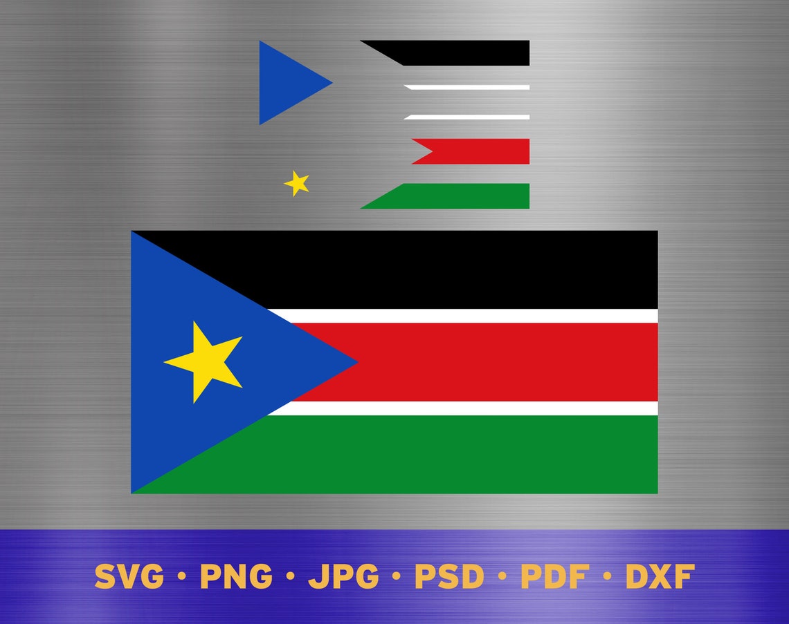 South Sudan Flag Svg Layered, South Sudanese Flag Svg, South Sudanese ...