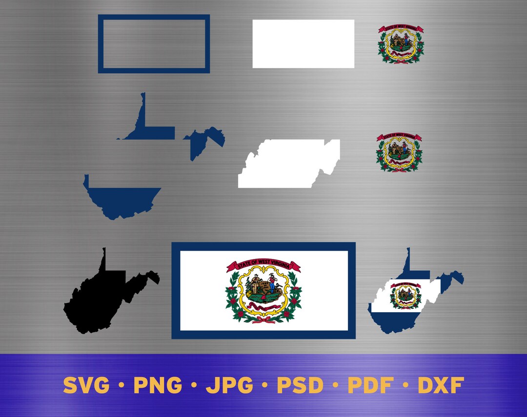 West Virginia State Flag Svg Layered, West Virginia State Flag Cricut ...