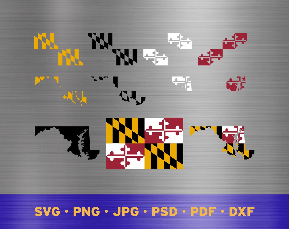 Maryland State Flag Svg Layered, Maryland State Flag Cricut, Maryland ...