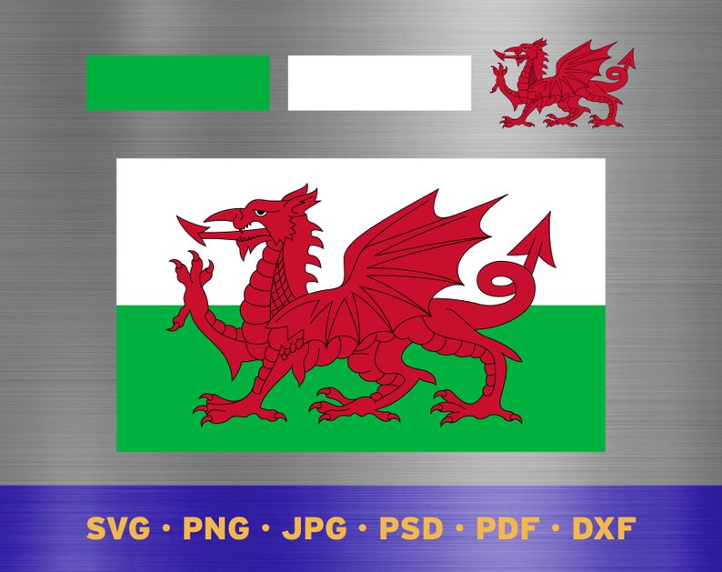 Wales Flag Svg Layered, Welsh Flag Svg, Welsh Flag Cricut, Wales Flag ...