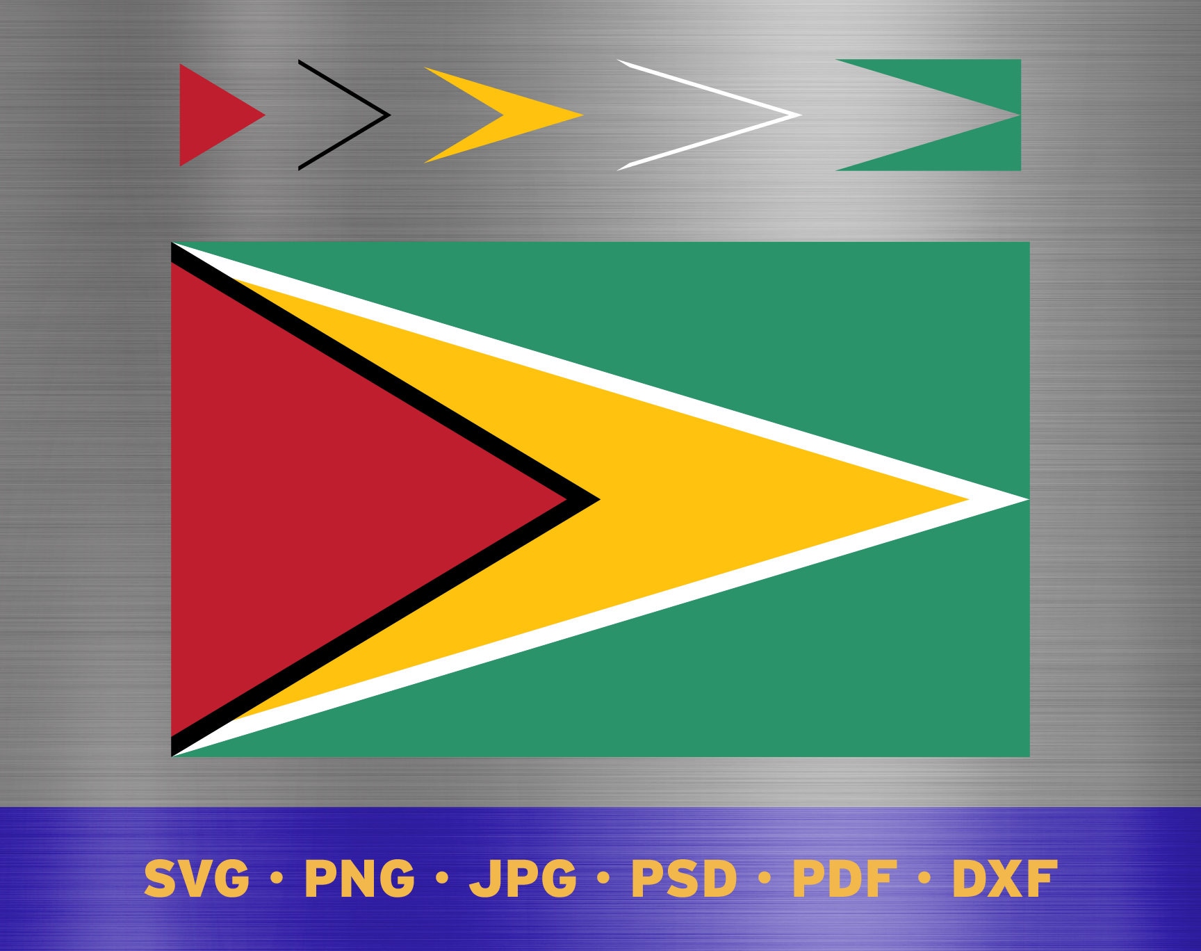 Guyana Flag Svg Layered, Guyanese Flag Svg, Guyanese Flag Cricut ...