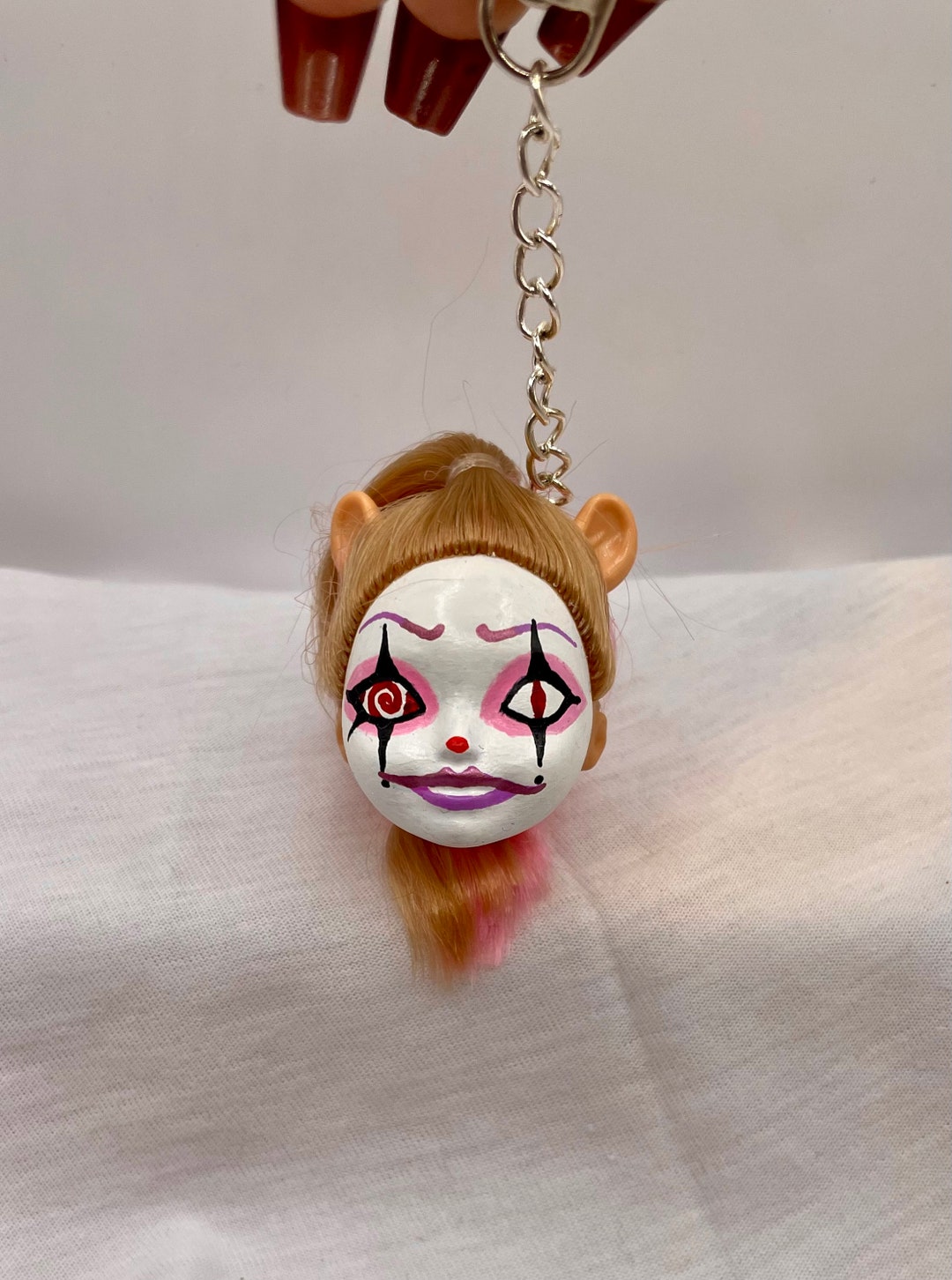 Anime Clown Doll Head Keyring Repainted Enchantimals Doll Head - Etsy