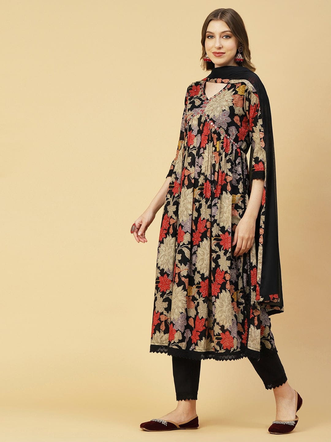 Party Wear Rayon Fabric Aliya Cut Kurti Pant With Dupatta Set - Etsy