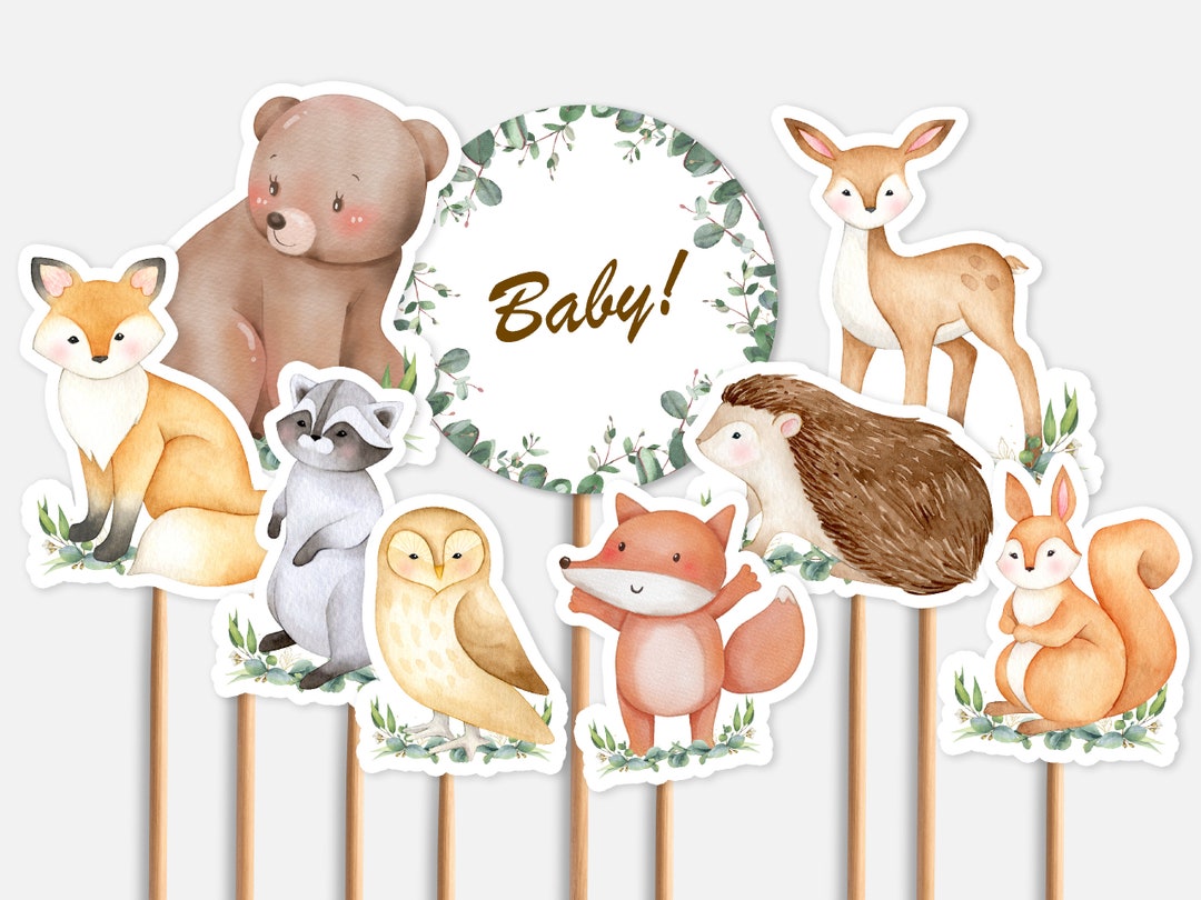 Woodland Baby Shower Woodland Animals Centerpieces Diaper Cake Decor ...