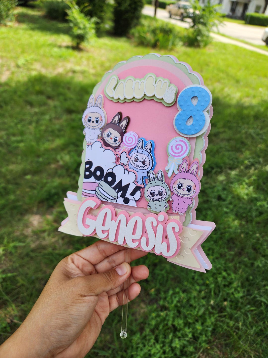 Labubu Cake Topper Personalized for a Colorful Labubu Birthday Labubu ...