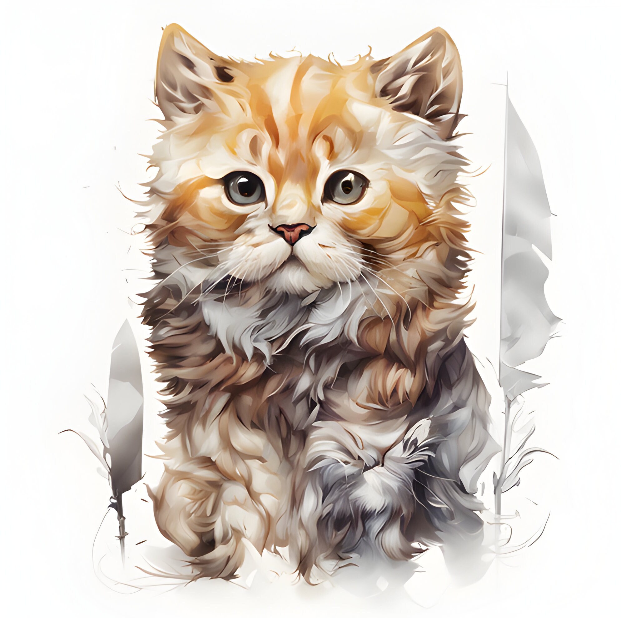 Kitten Watercolor Clipart Nursery Decor Baby Kitten - Etsy