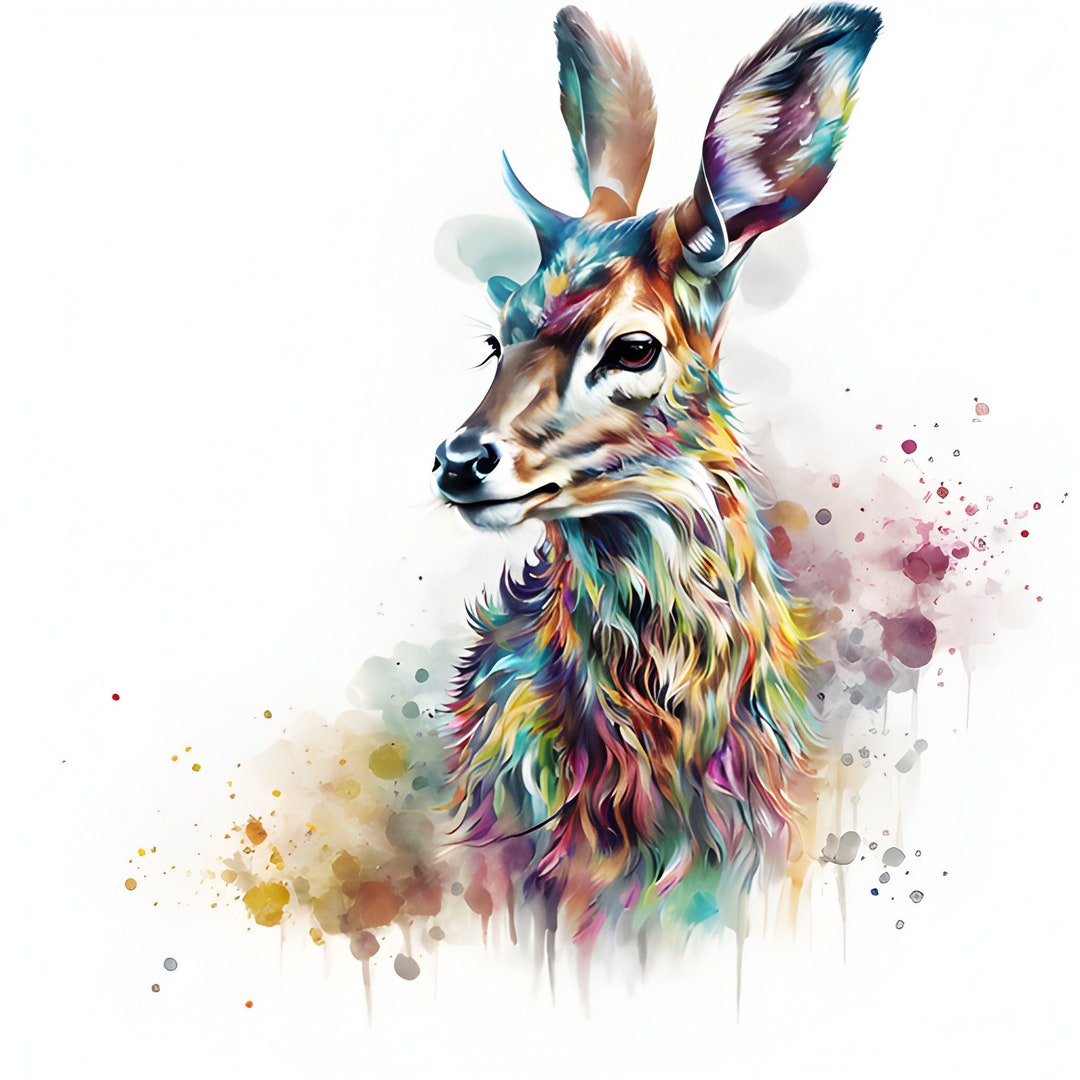 Deer Watercolor Clipart, Nursery Decor Baby Deer Watercolor, Cute Baby ...
