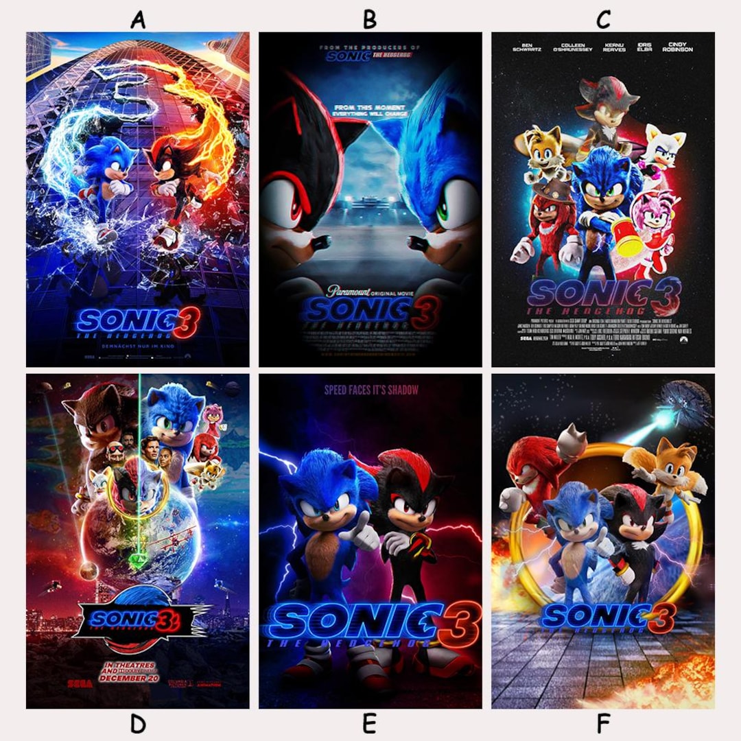 Sonic the Hedgehog 3 Adventure Animation Movie Poster, Gift Poster ...