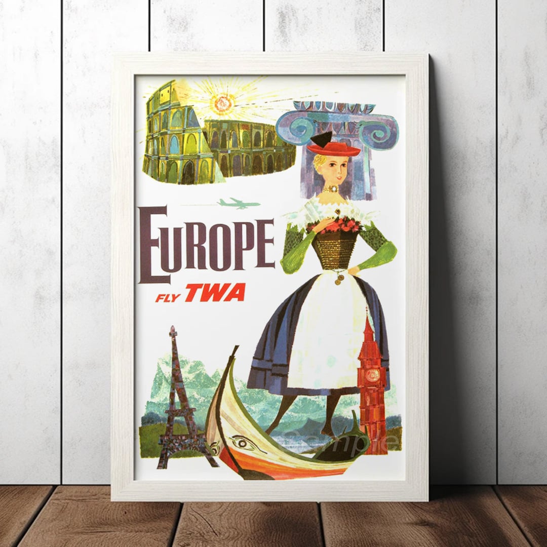 Vintage Travel Ads Europe Posters - Retro Decor Poster - Art Poster ...