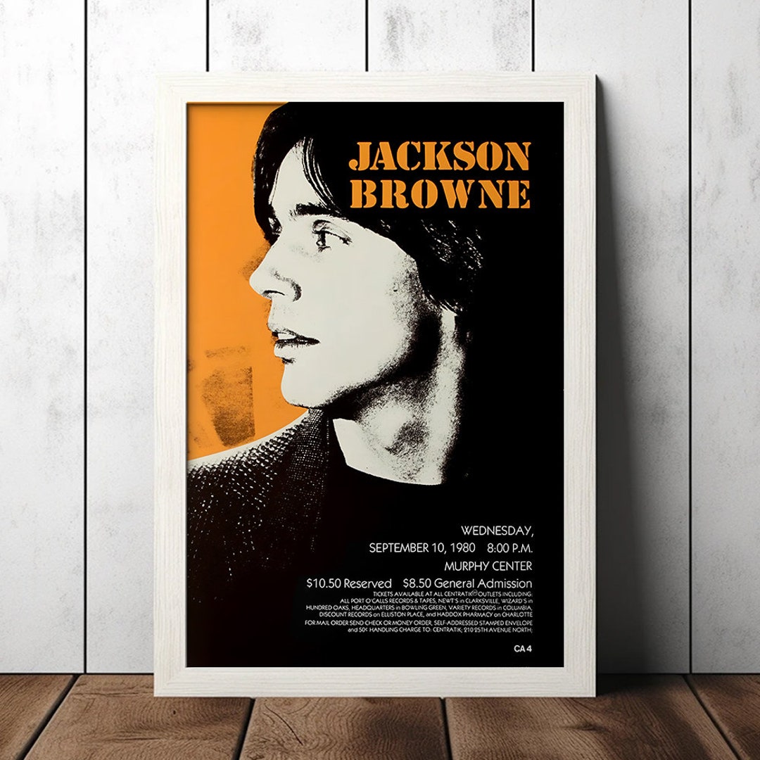 Jackson Browne Vintage Concert Poster - Music Fan Collectibles - Retro ...
