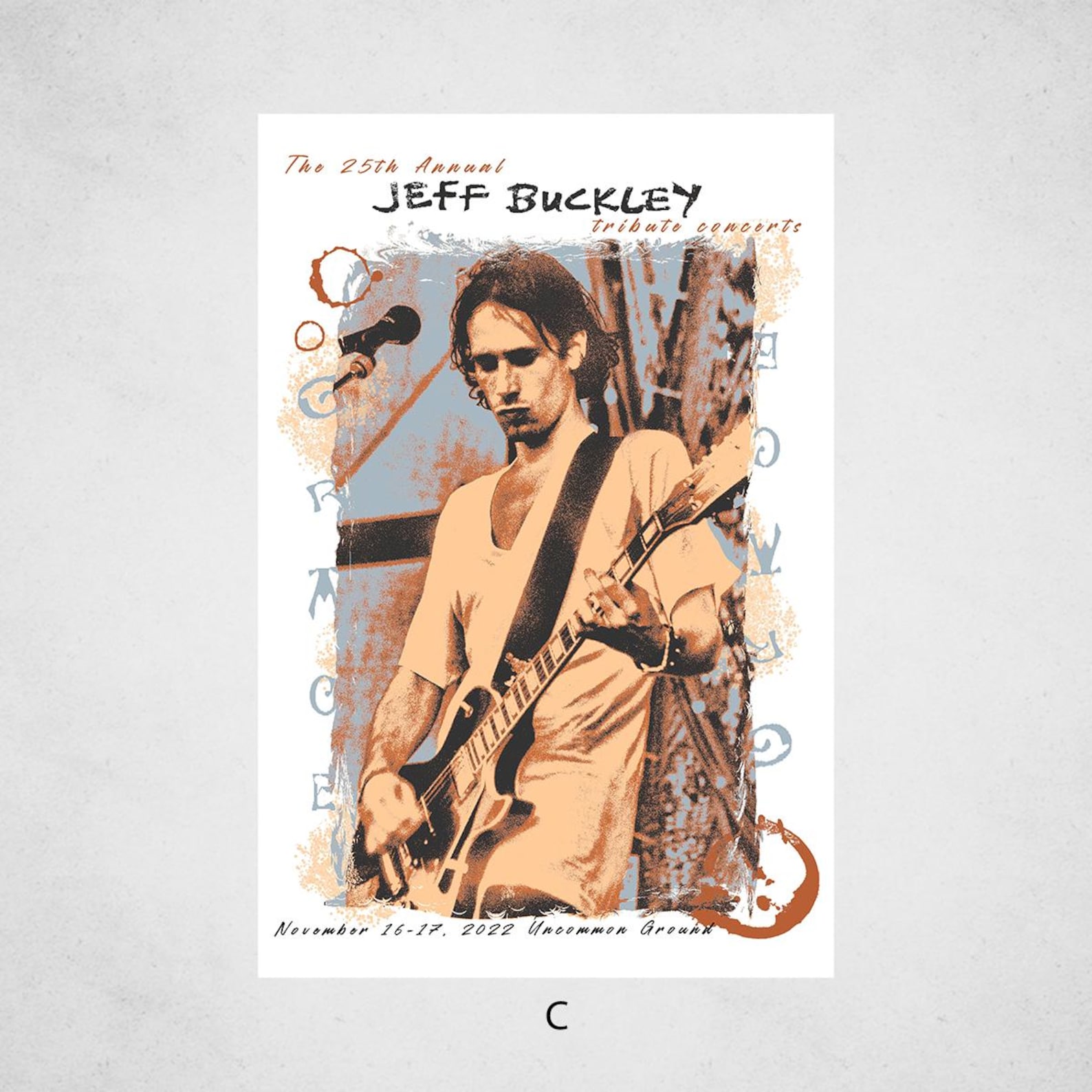 Jeff Buckley Concert Poster - Music Fan Collectibles - Vintage Music ...