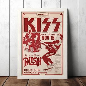KISS Concert Poster - KISS Music Fan Collectibles - KISS Vintage Music ...
