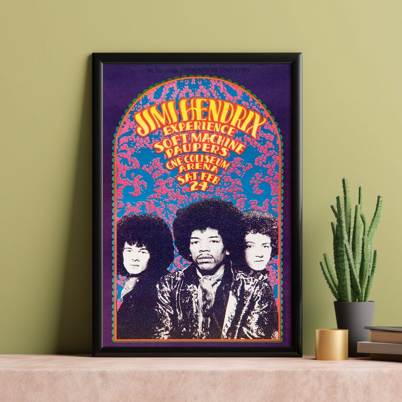 Jimi Hendrix Experience 1968 Concert Poster - Music Fan Collectibles ...